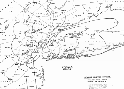 in Northern NJ, cruising at night Bloomfield Av. and noting 1600 WWRL's ...